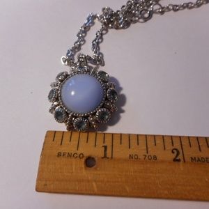 Avon | Jewelry | Vintage Avon Blue Silver Tone Pendant Necklace | Poshmark